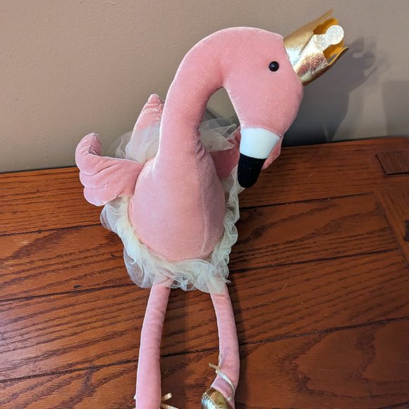 Toys | Weighted 2 Pink Flamingo Ballerina Plush Wgold Crown Shoes ...